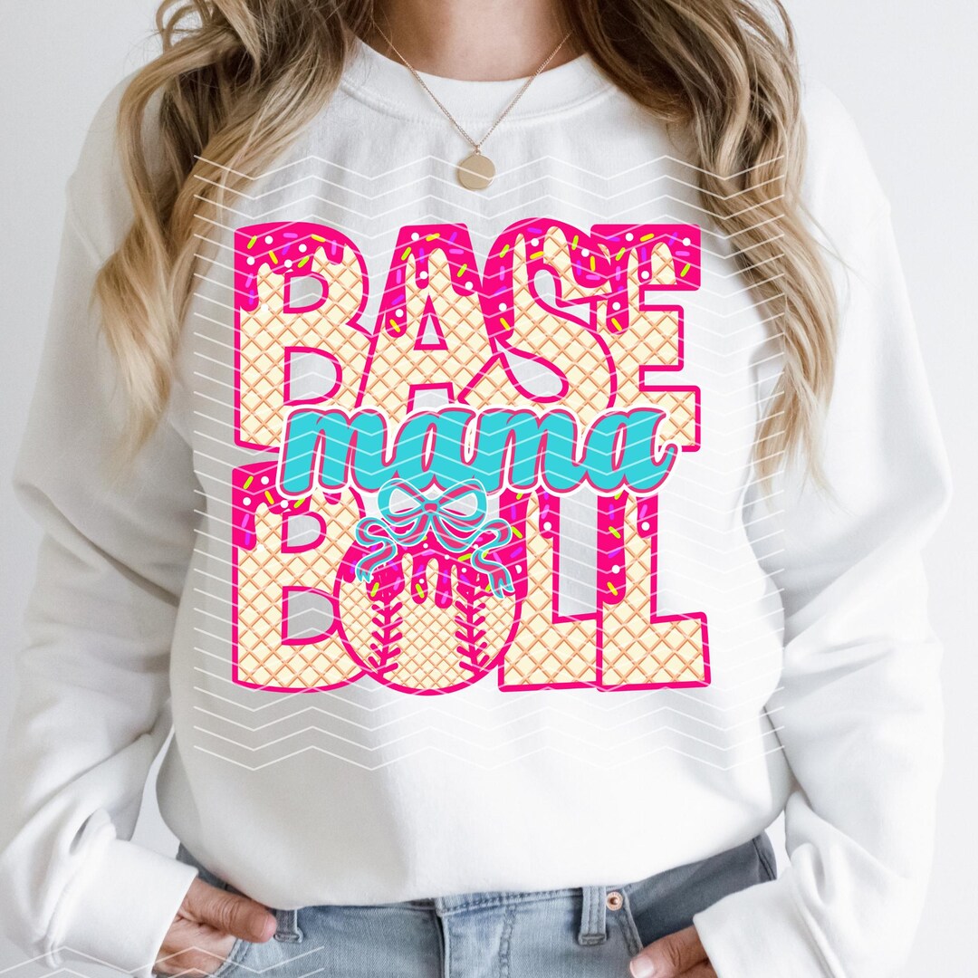 Baseball Mama Ice Cream Drip Png | Baseball Mama Ice Cream Png ...