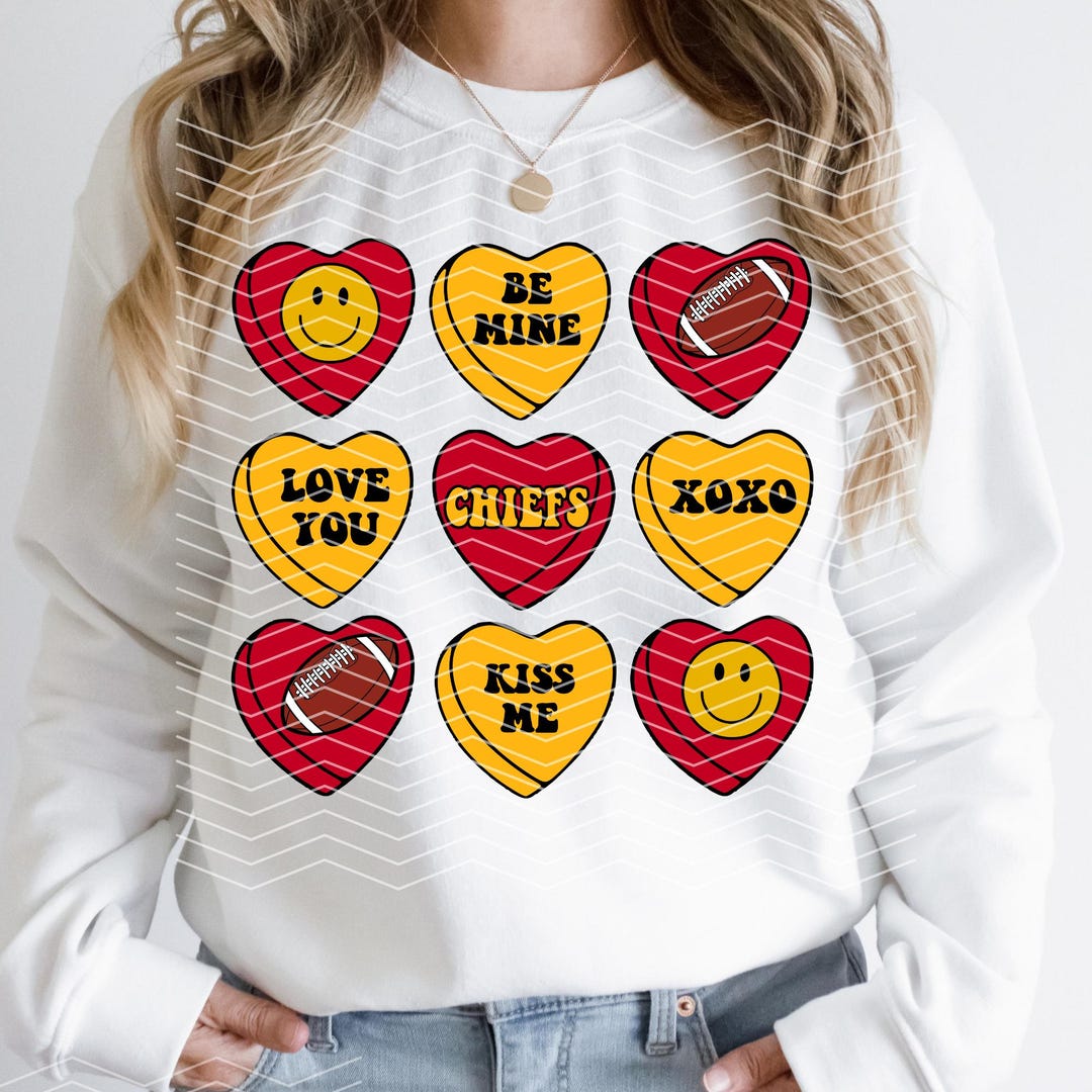 Chiefs Football Candy Heart Png | Chiefs Valentine Png | Love Chiefs ...