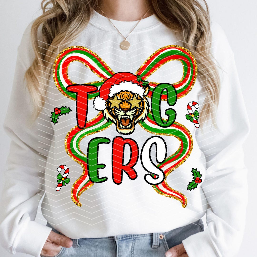 Merry Christmas Tigers Png | Tigers Mascot Christmas Png | Tigers Santa ...