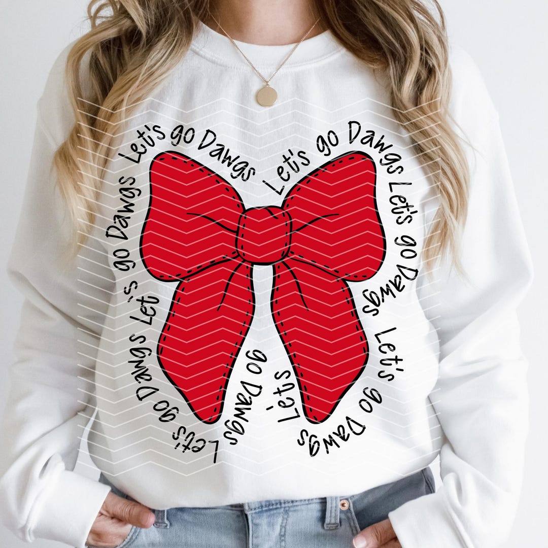 Let's Go Dawgs Bow Design | Coquette Dawgs Png | Trendy Preppy Dawgs ...