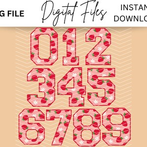 Strawberry Numbers Png | Fruits 0-9 Numbers | Ice Cream Drip Number ...