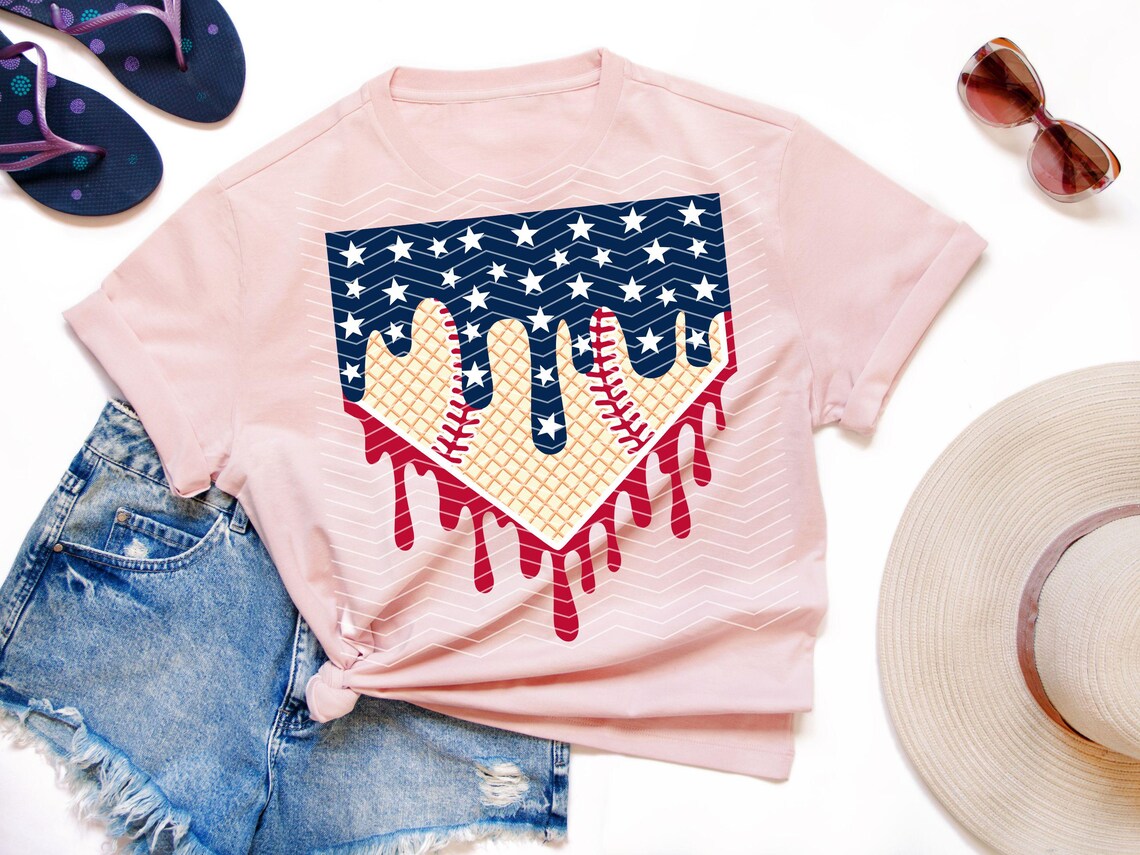 USA Flag Ice Cream Drip Home Plate Png | Sprinkles Ice Cream Home Plate ...