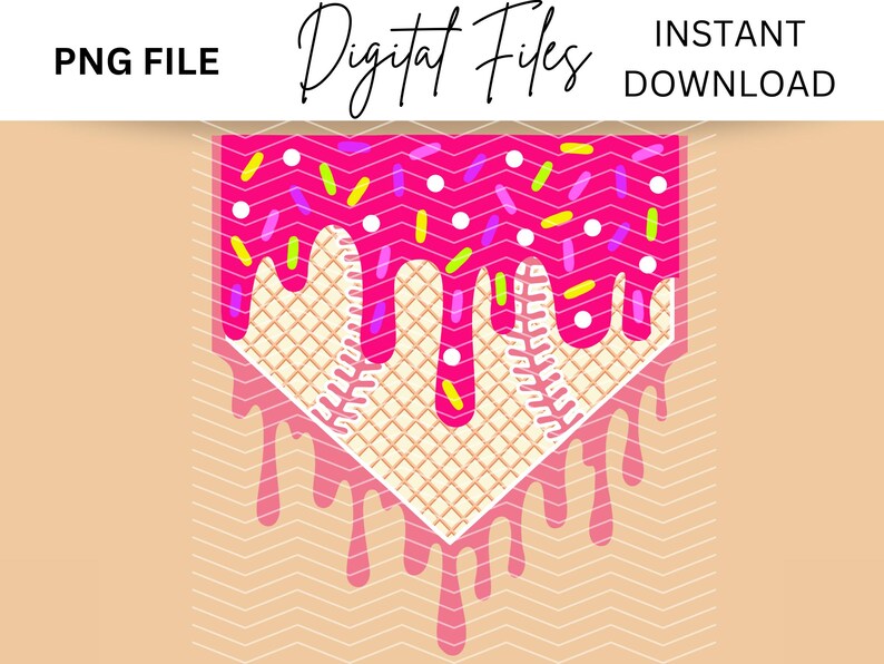 Pink Ice Cream Drip Home Plate Png | Sprinkles Ice Cream Home Plate ...
