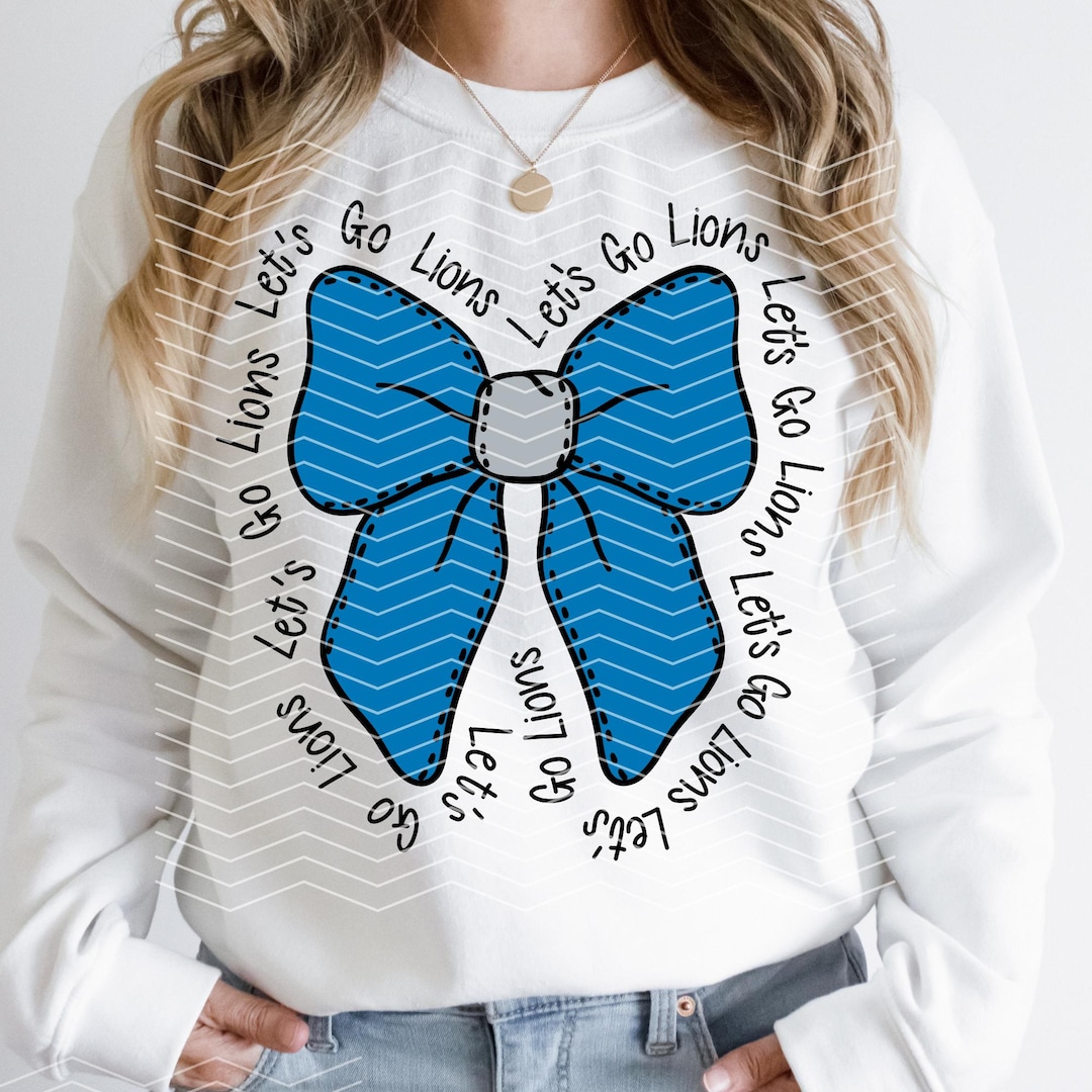 Let's Go Lions Bow Design | Coquette Lions Png | Trendy Preppy Lions ...