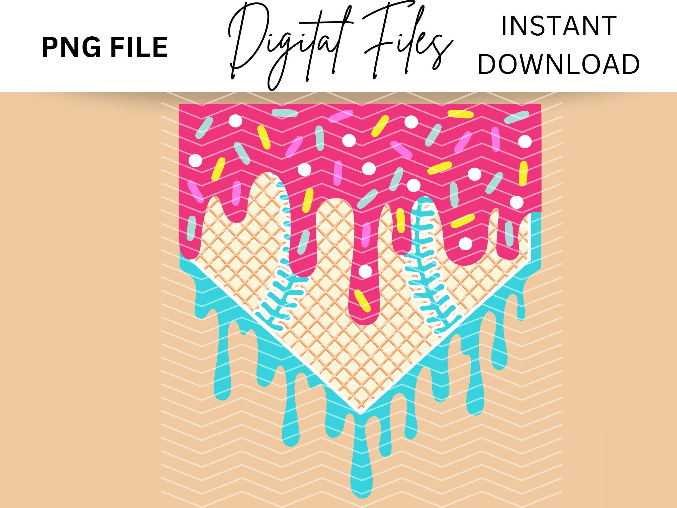 Pink Turqoise Ice Cream Drip Home Plate Png | Sprinkles Ice Cream Home ...