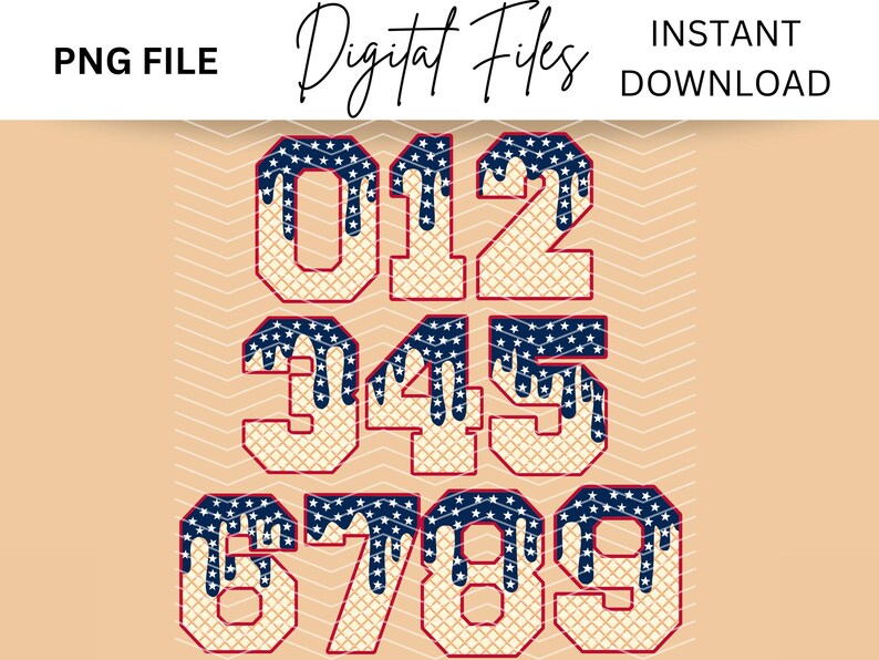 USA Flag Ice Cream Drip Numbers Png | Sprinkles Ice Cream Numbers | Ice ...