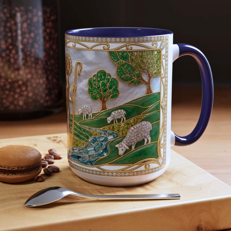 Stained Glass Jesus Good Shepherd Mug, Christian Faith Coffee Cup ...