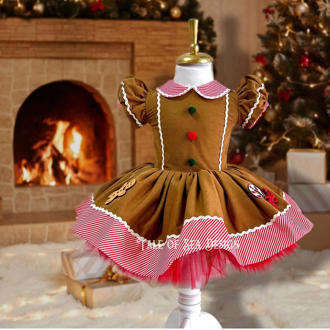 Gingerbread Girl Dress, Toddler Christmas Dress - Etsy