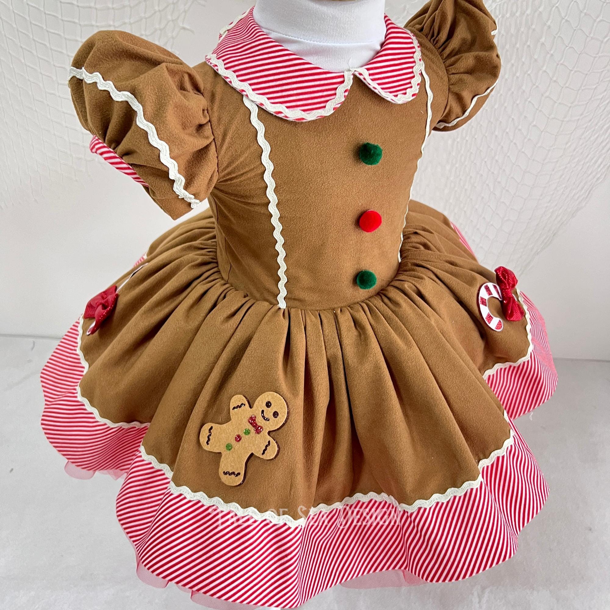 Gingerbread Man Costume for Girls, Halloween Girl Dress - Etsy
