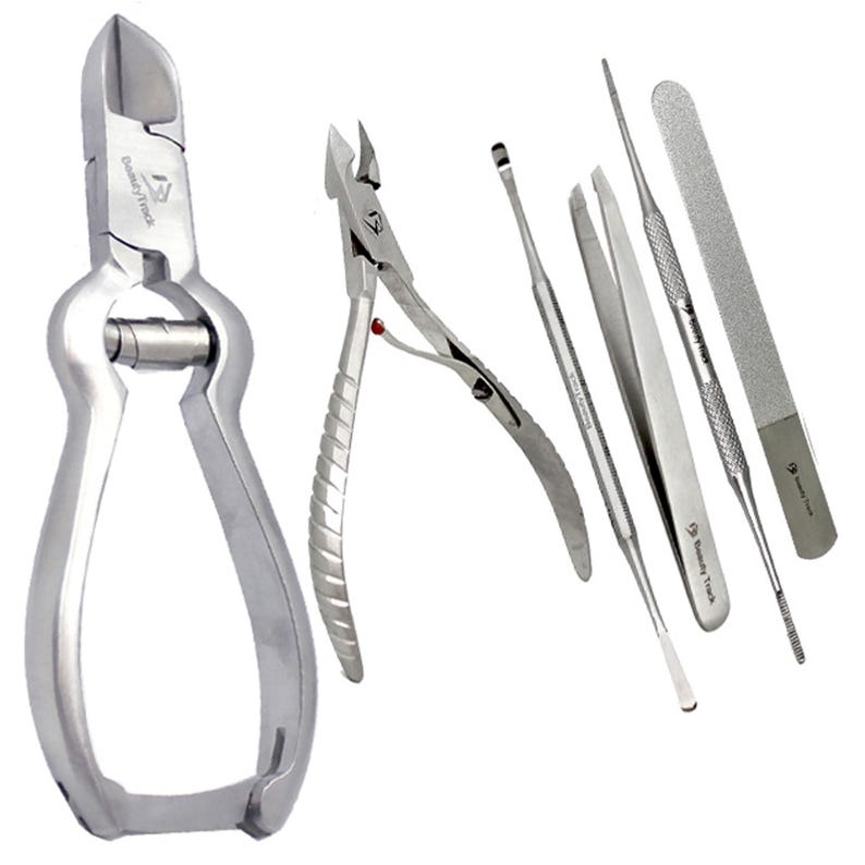 6-piece Professional Podiatry Tool Kit: Ingrown Toenail Nippers and ...