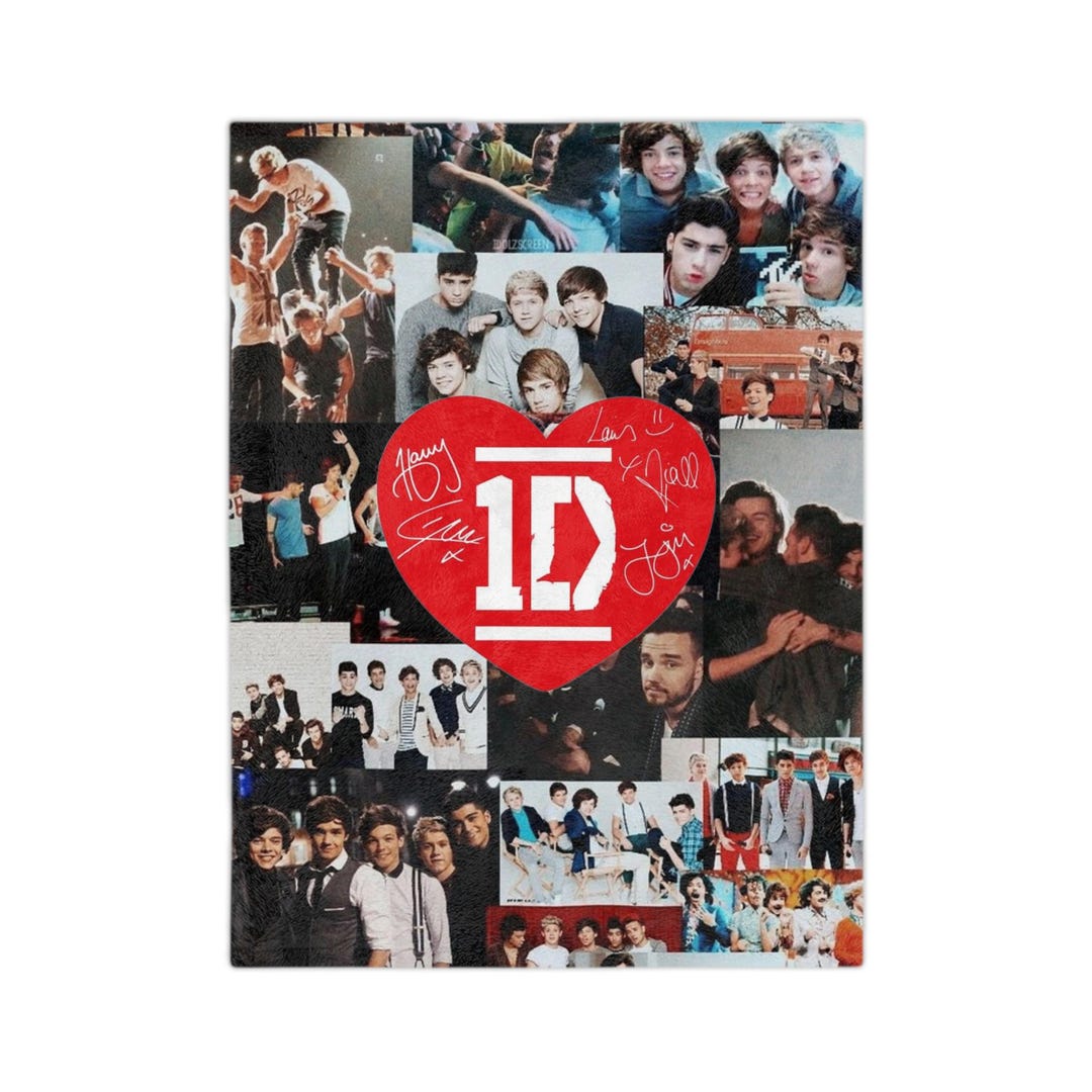 One Direction Blanket, Comfort Fan Throw, 1D Heart Gift Idea, Warm Cozy ...