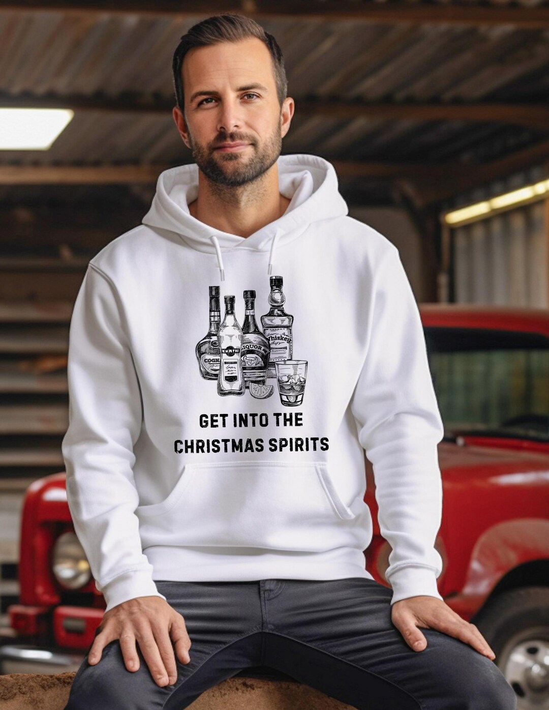 Christmas Spirits Sweatshirt, Funny Holiday Alcohol Sweater, Whiskey ...