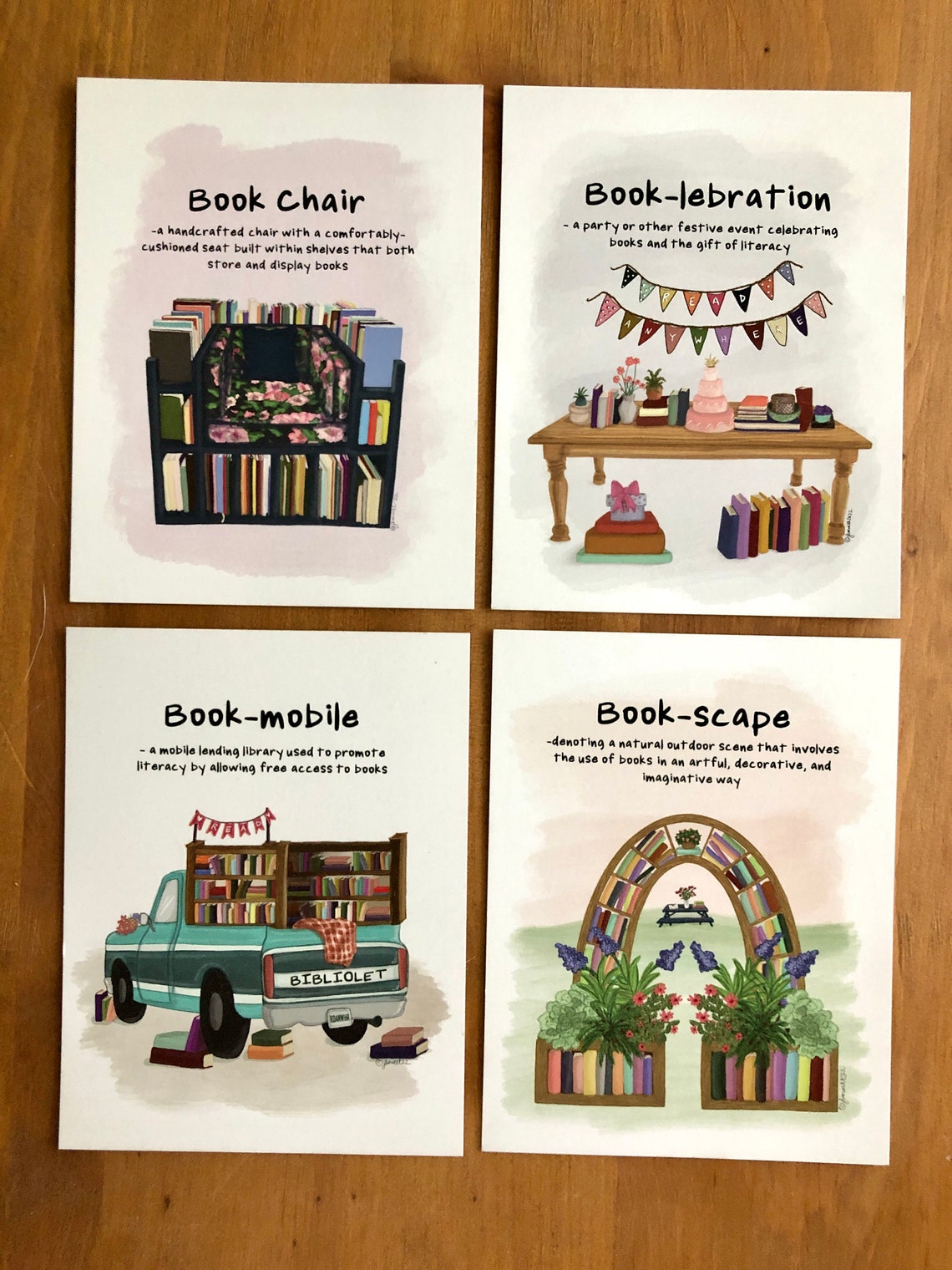 Bookish Vocabulary, Book Themed Notecards, Book Words, Notecard Set ...