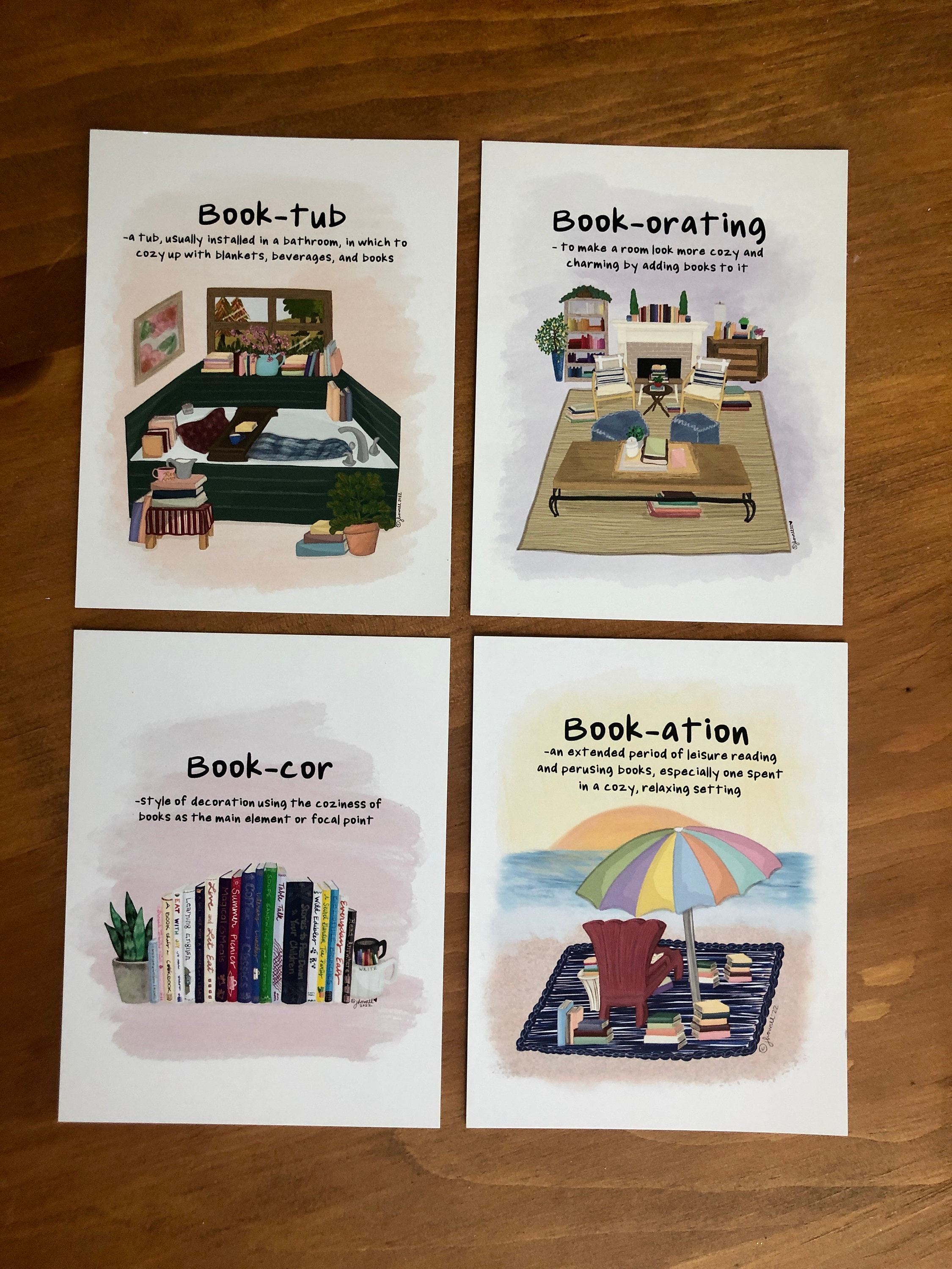 Bookish Vocabulary, Book Themed Notecards, Book Words, Notecard Set ...