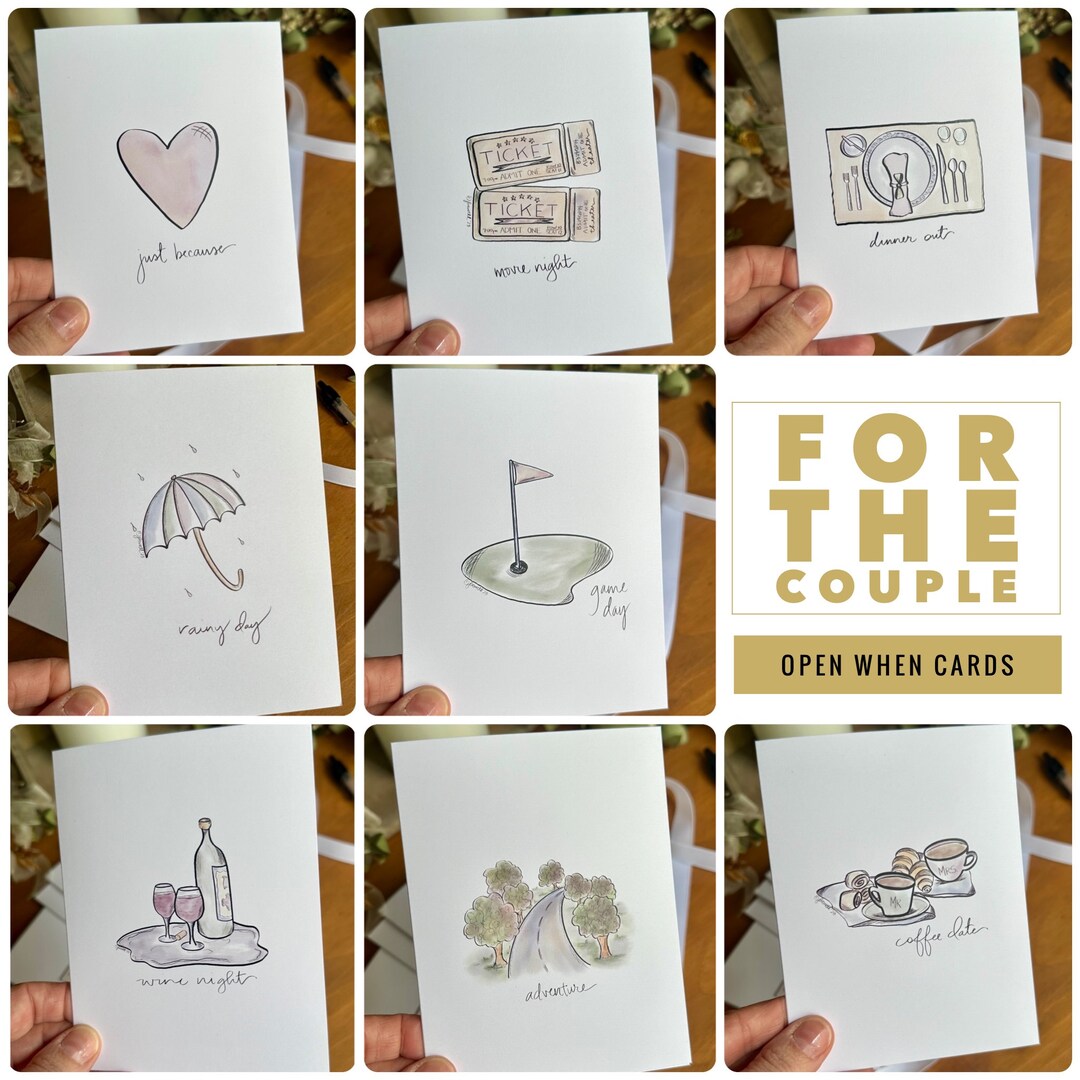 Notecard Set for Newlyweds/ Anniversary: Open When, Bridal/couple Gift ...