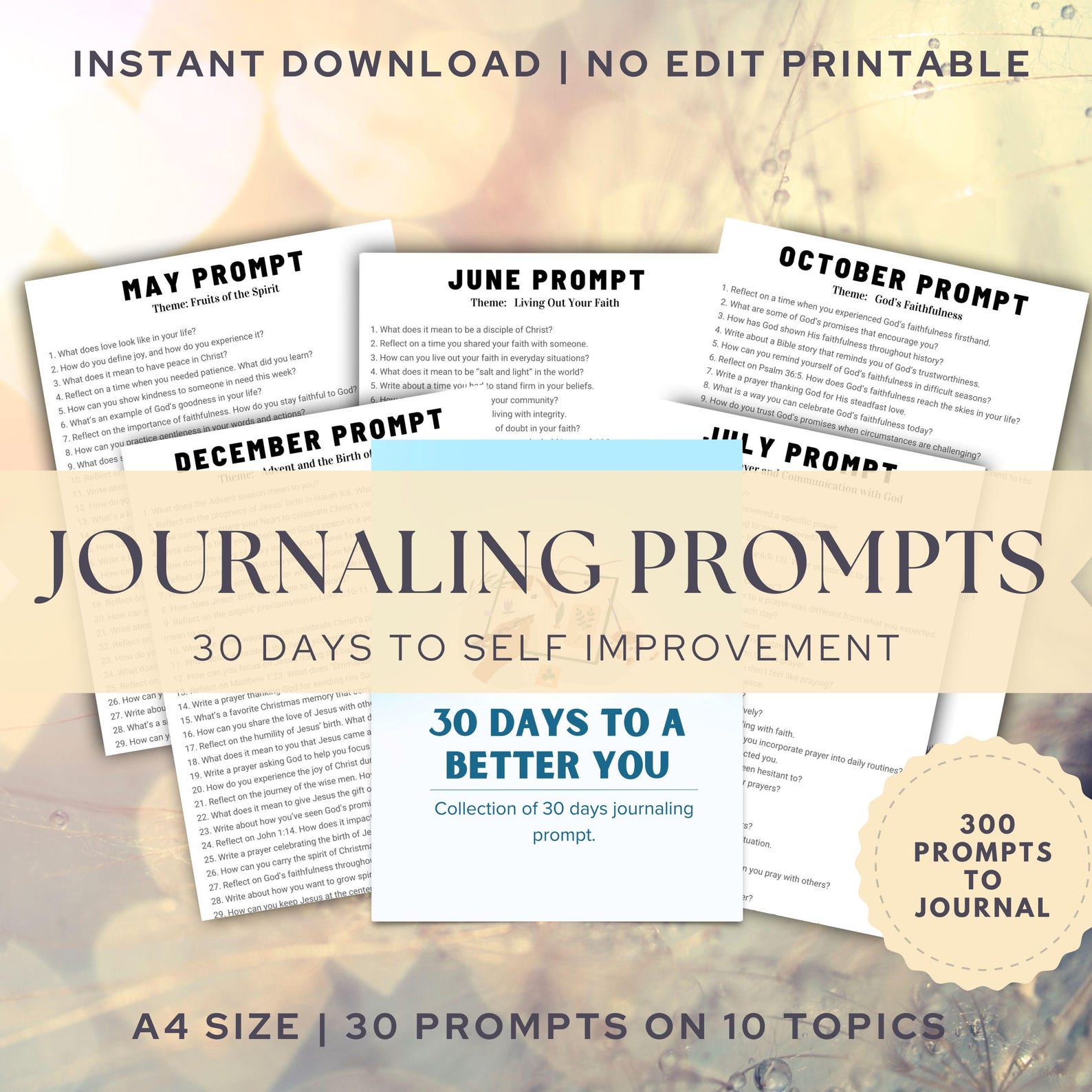 Beginner Journaling Prompts for Self Improvement | 30 Days Printable ...