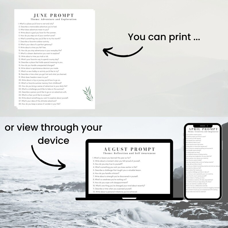 Beginner 365 Days Journaling Prompts for Whole Well Being | Year Long ...