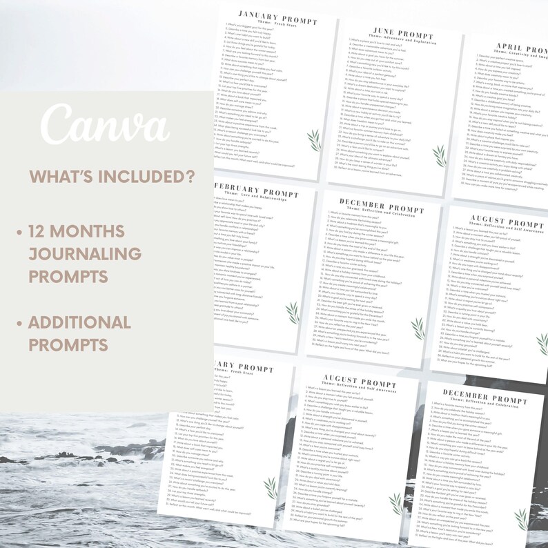 Beginner 365 Days Journaling Prompts for Whole Well Being | Year Long ...