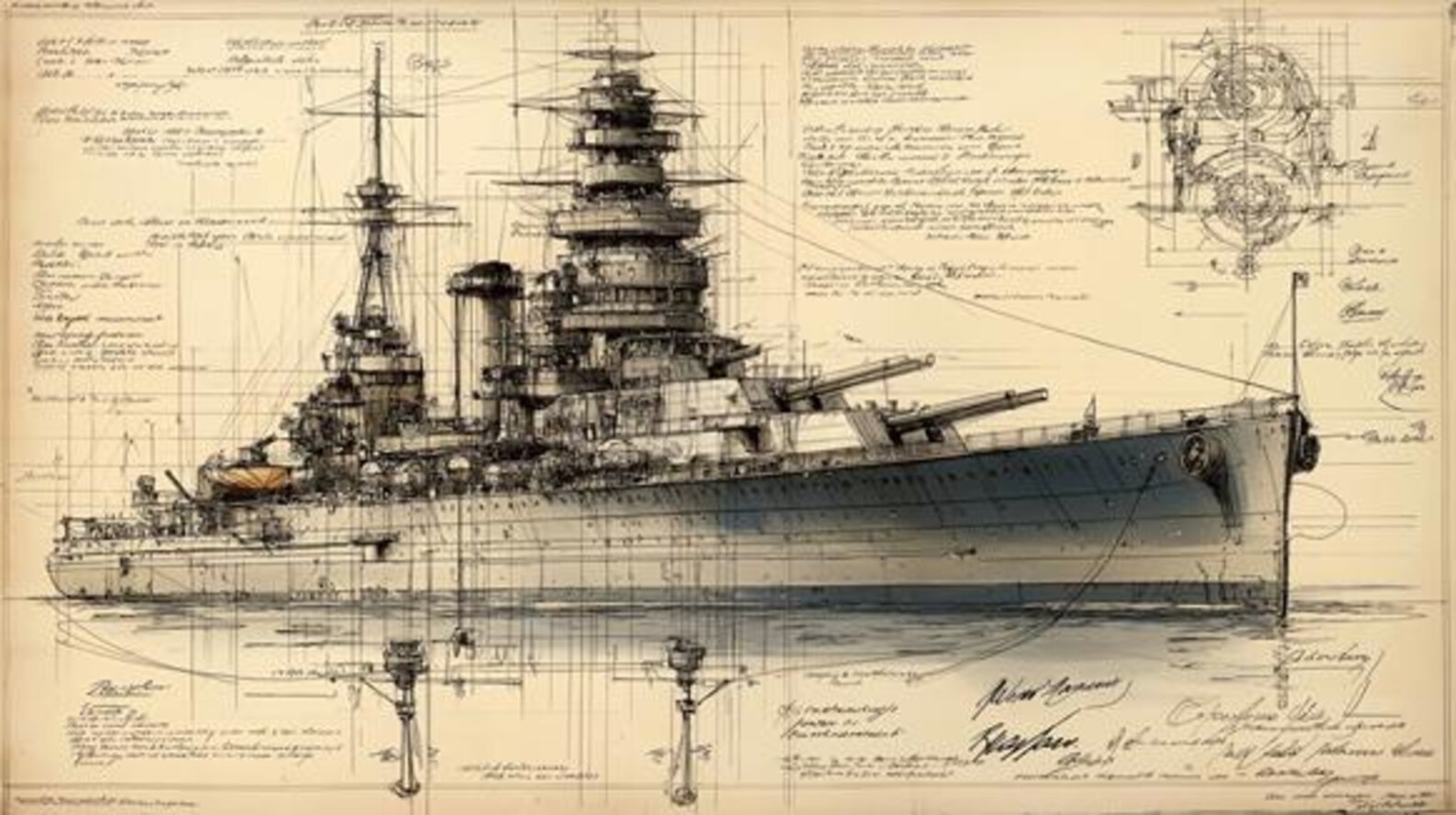 HMS Hood Battlecruiser Print, Vintage WW2 Navy Wall Art, Warship ...