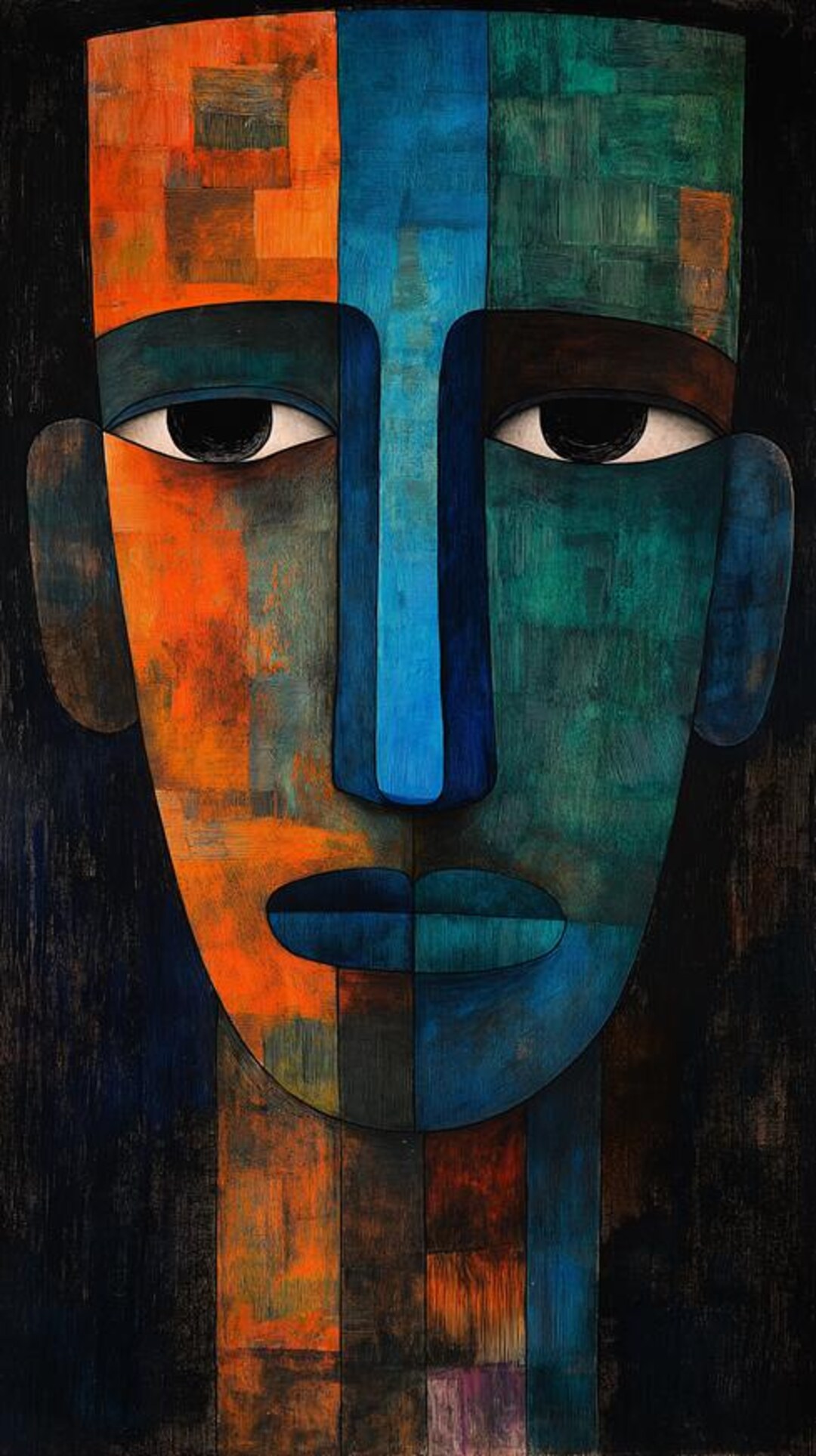 Native American Male Portrait Designed With Cubism Inspiration - Etsy