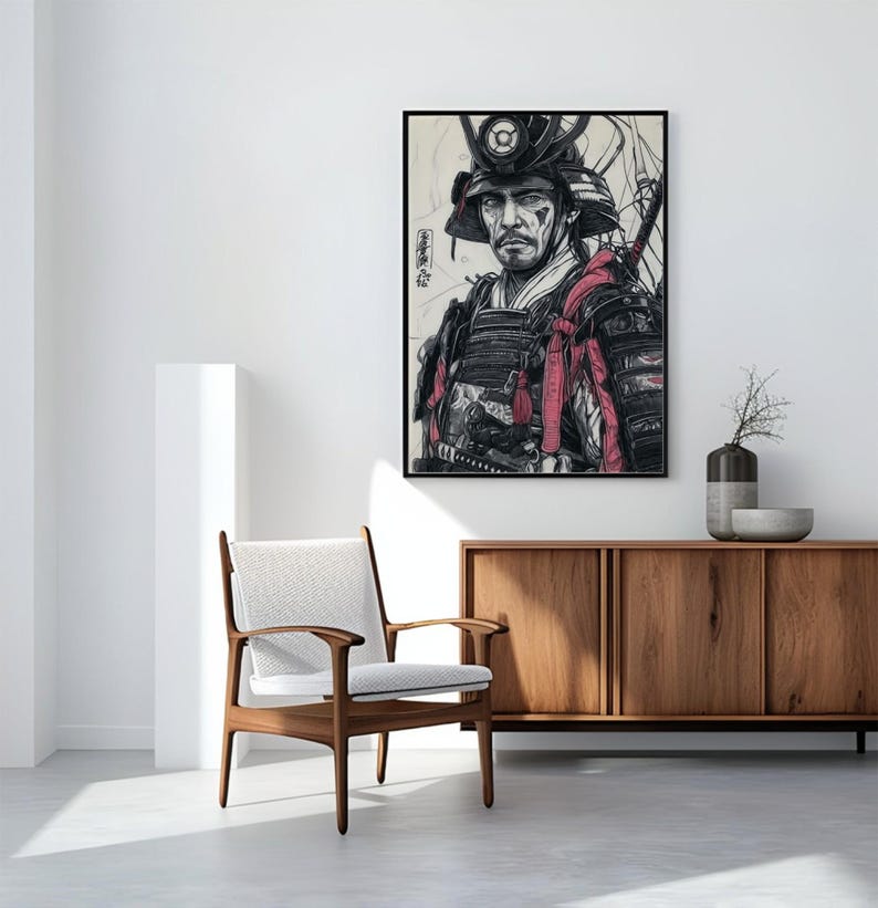 Japanese Samurai Warrior – Black & White Printable Wall Art - Etsy