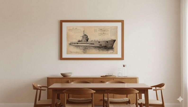 Gato Class Submarine Print, Vintage WW2 Navy Wall Art, Nautical ...