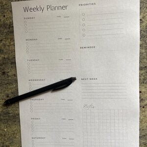 Simple Weekly Planner Minimalist Planner Organize Your Week ...