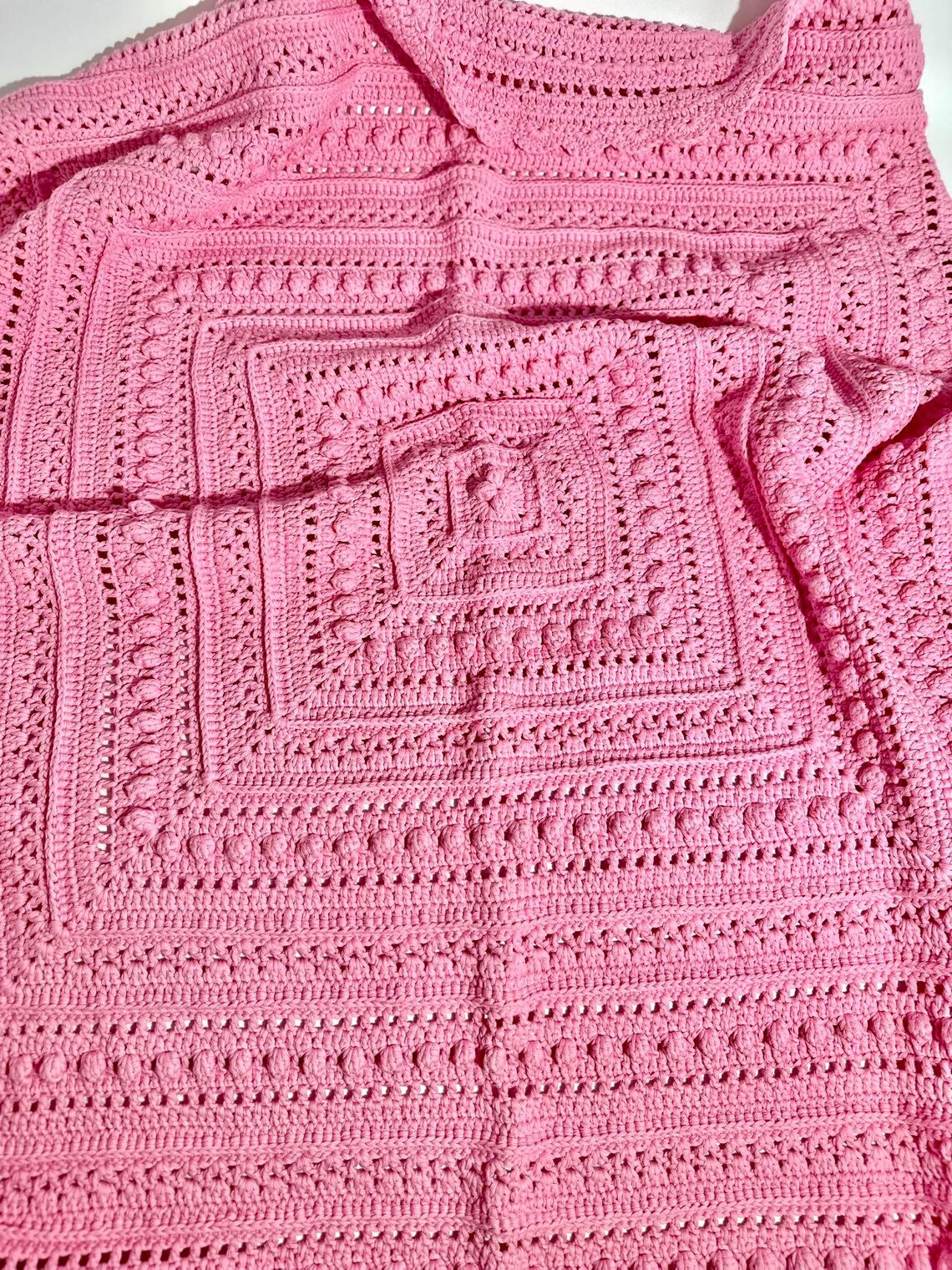 Handmade Crochet Baby Blanket, Baby Shower Gift, Throw, Cozy Timing at ...