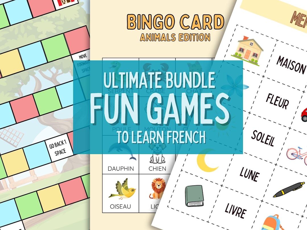French Learning Game Bundle | Bingo, Memory & Board Games (PDF Download ...