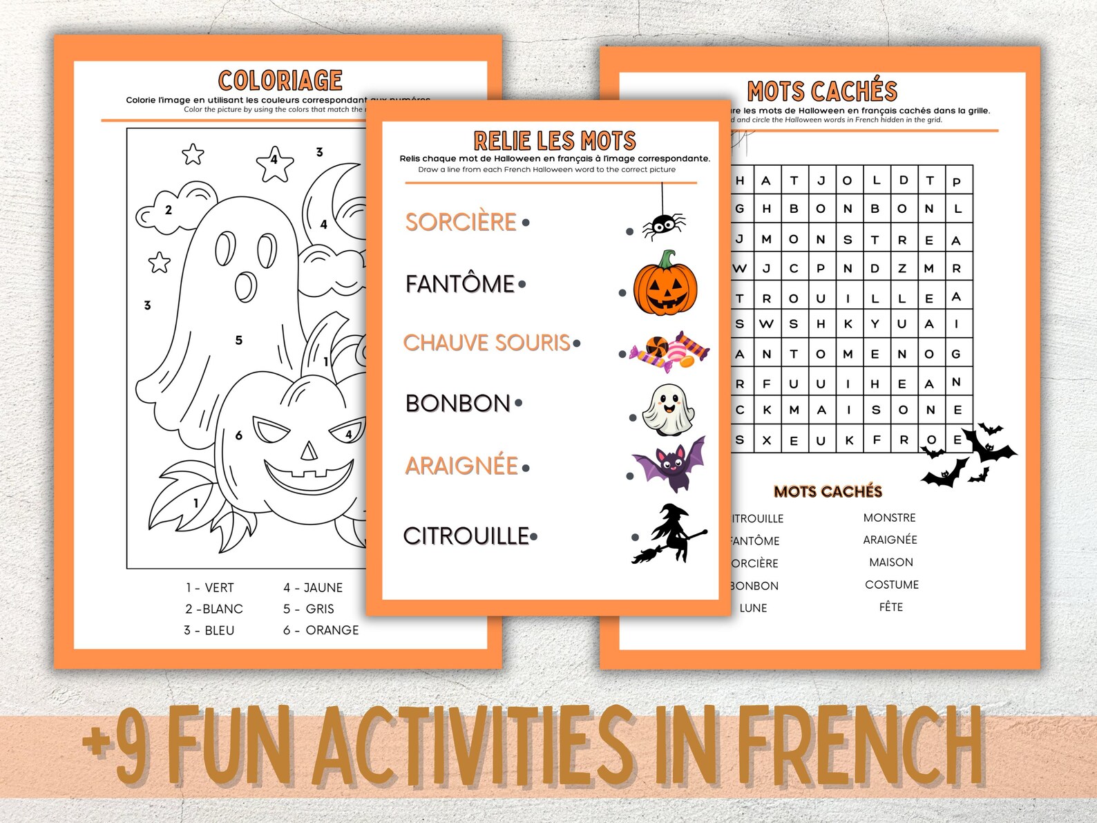 Halloween French Worksheets for Kids | Fun Printable Activities ...