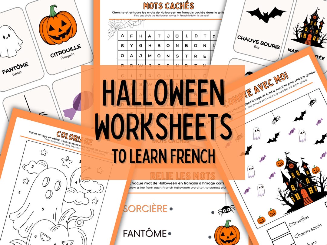 Halloween French Worksheets for Kids | Fun Printable Activities ...