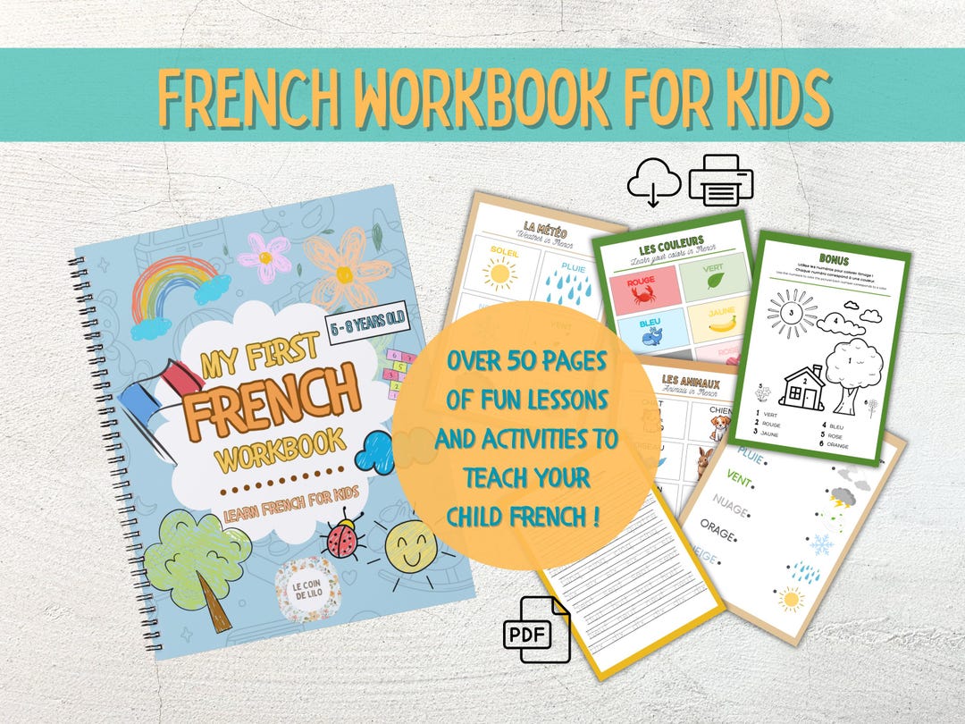 French Workbook for Kids – 50+ Pages of Printable Activities to Learn ...