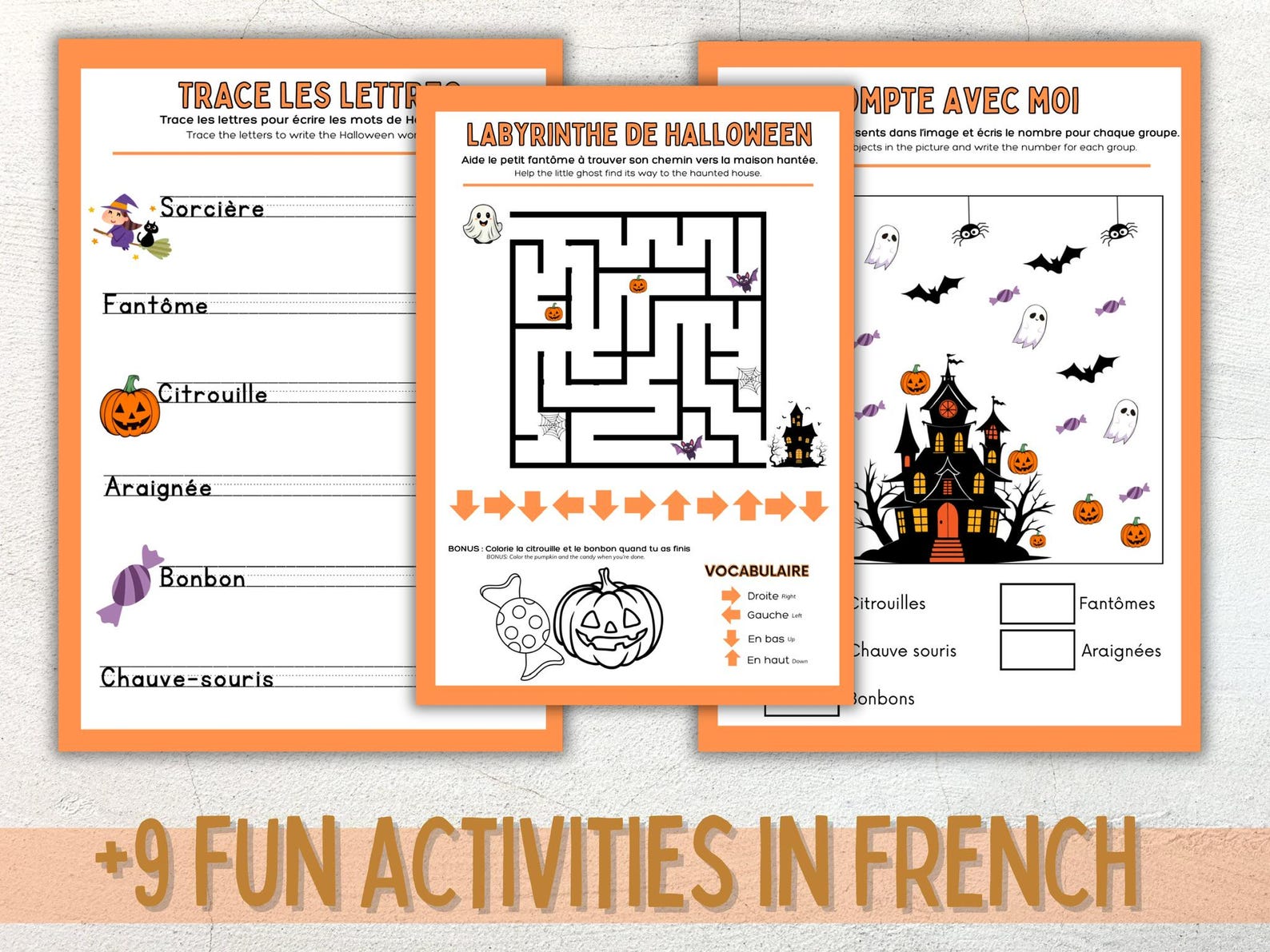 Halloween French Worksheets for Kids | Fun Printable Activities ...
