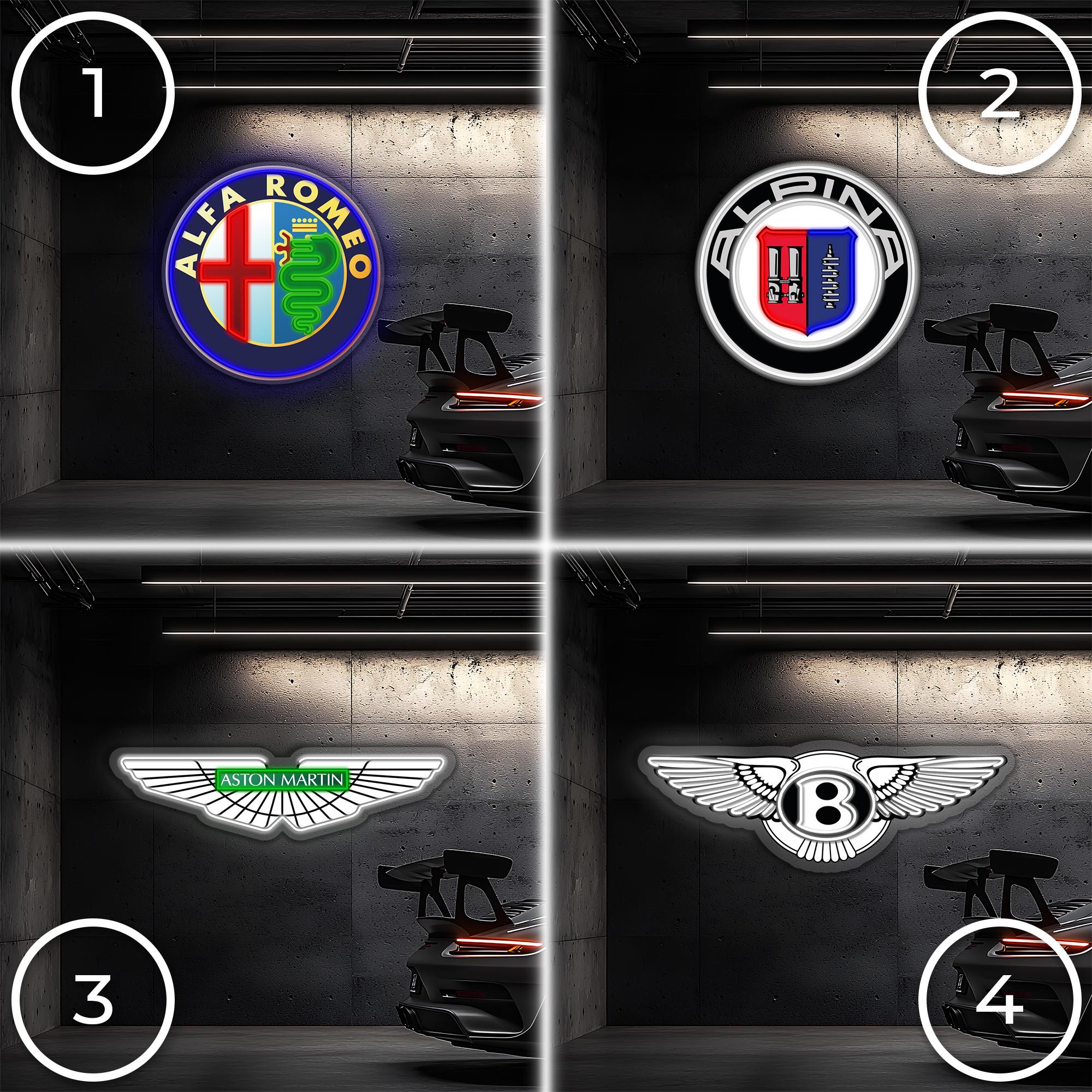 UV Printed Plexiglass Neon Car Emblem, Neon Car Light, Car Emblem Neon ...