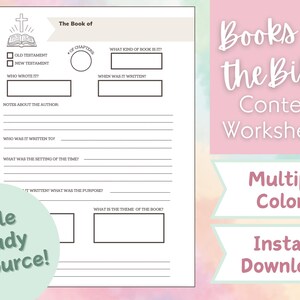 Bible Study Resource, Books of the Bible Context, Bible Study Aid ...