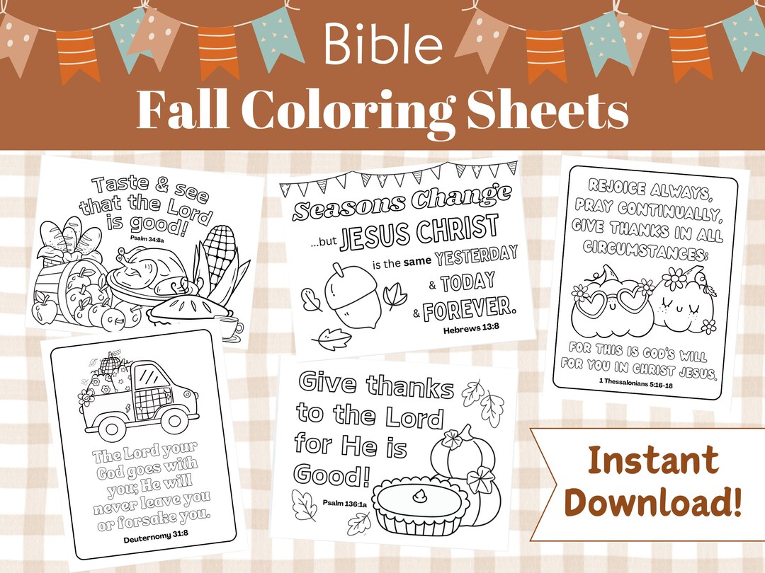 Fall Christian Coloring Sheets, Fall Bible Coloring Sheets, Fall Bible ...