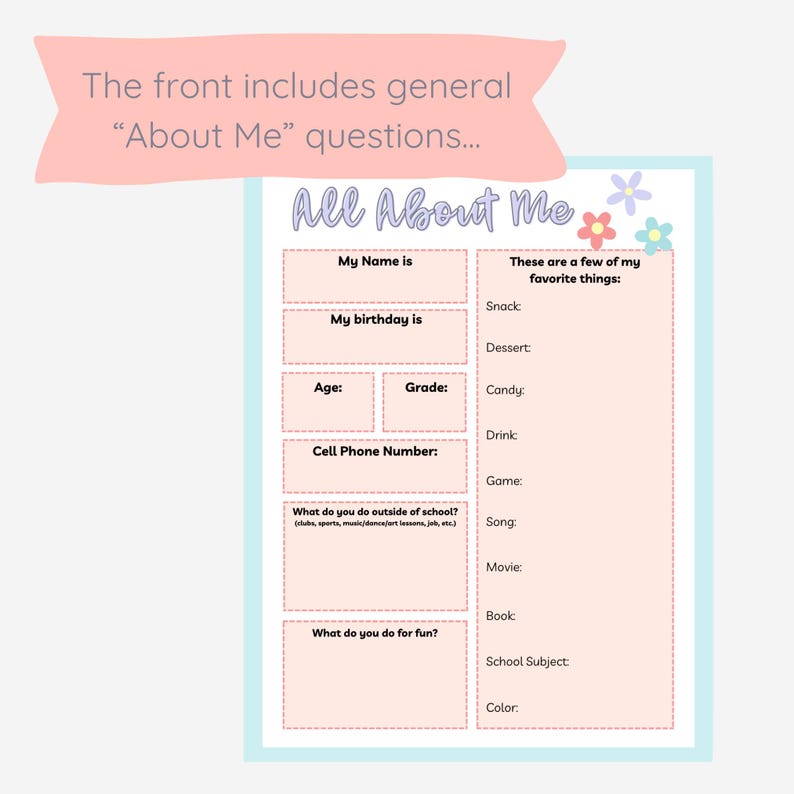 Christian All About Me Worksheet, Bible Study, Sunday School ...