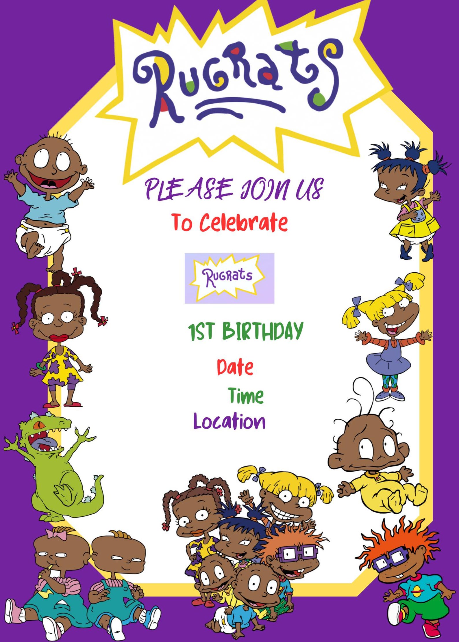 African American Rugrats Birthday Invitation | Rugrats Birthday ...
