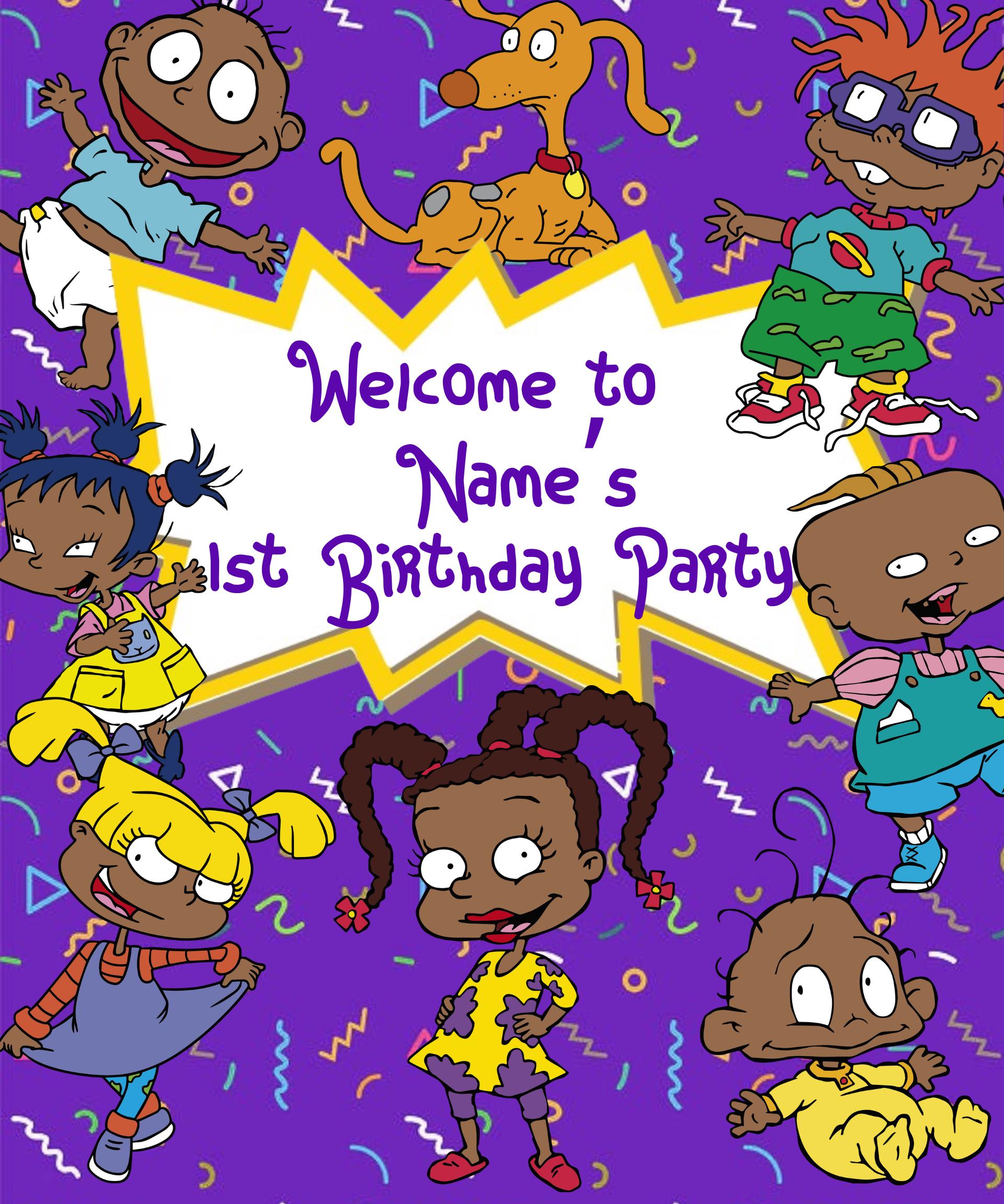 African American Rugrats Birthday Welcome Sign Printable | Rugrats ...