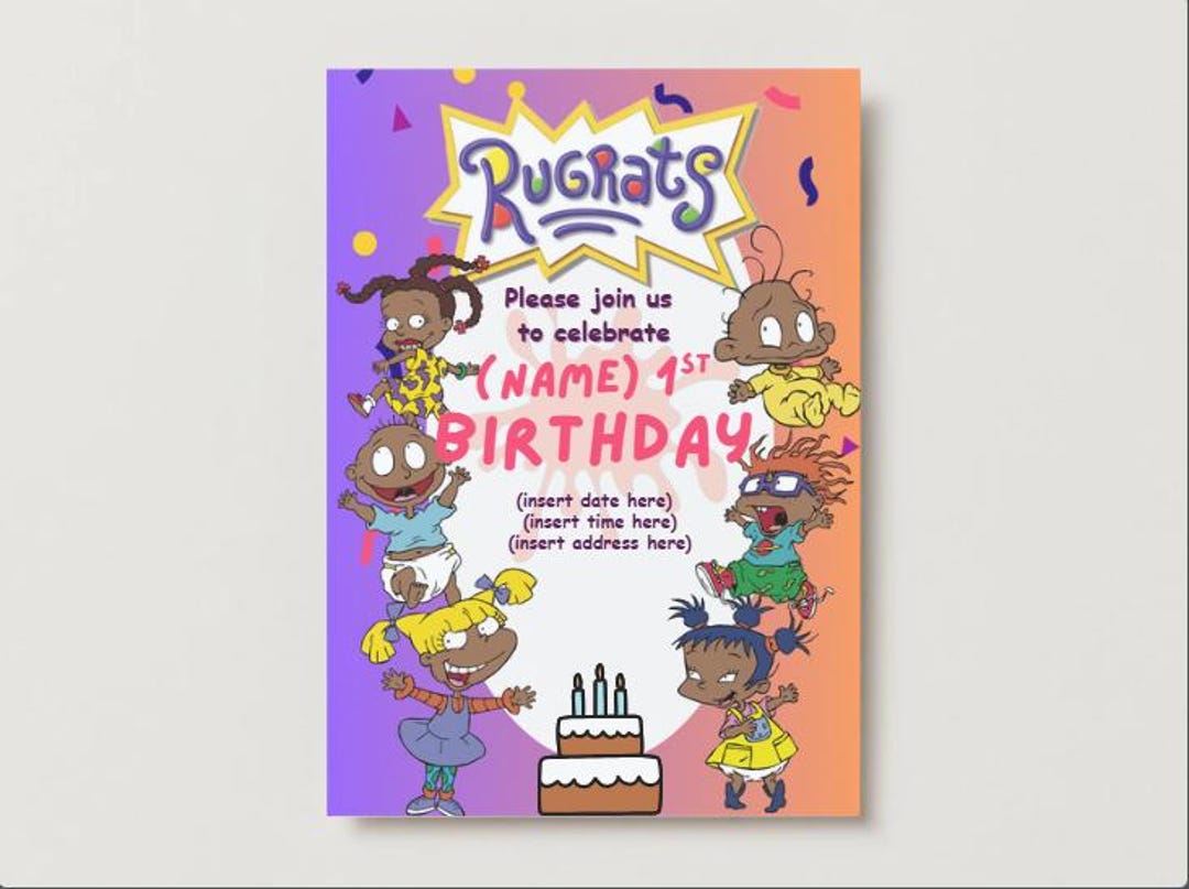 African American Rugrats Birthday Invitation | Rugrats Birthday ...