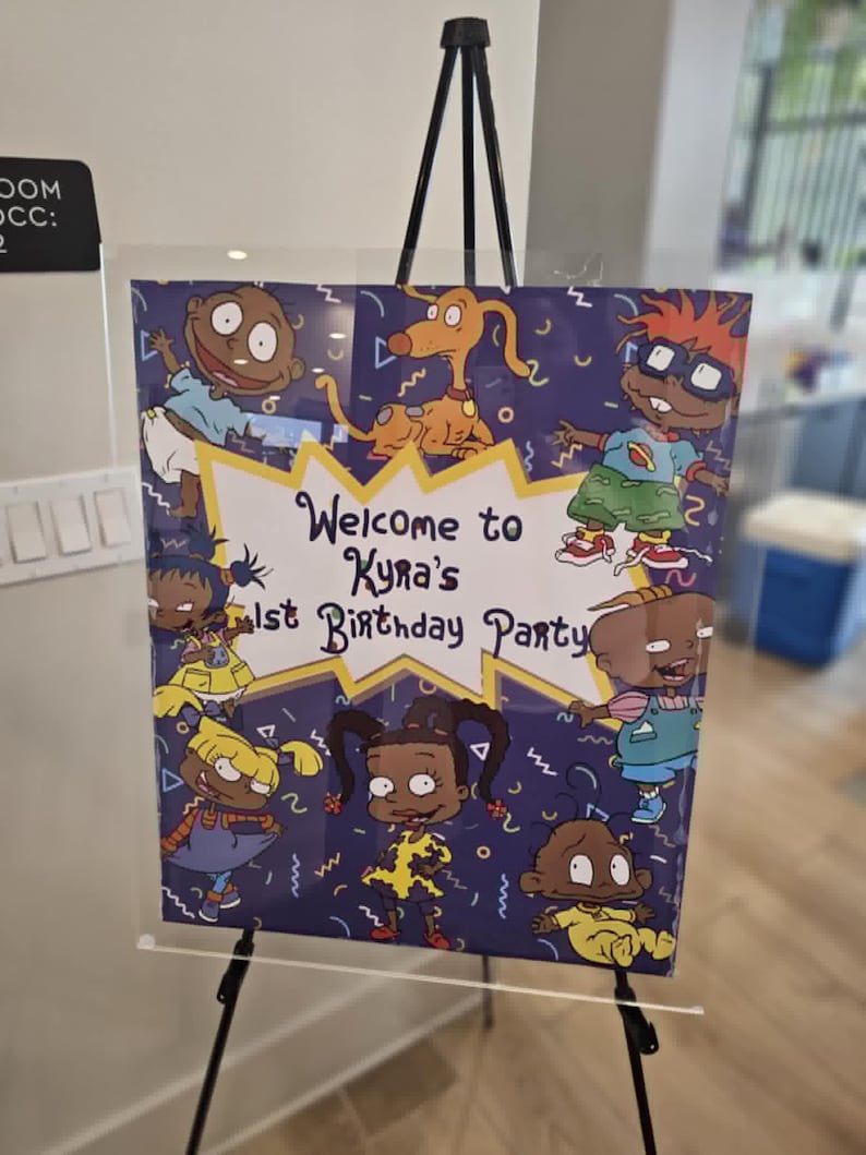 African American Rugrats Birthday Welcome Sign Printable | Rugrats ...