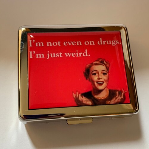 Vintage Poster Funny 8 Day Pill Box With Mirror - Etsy