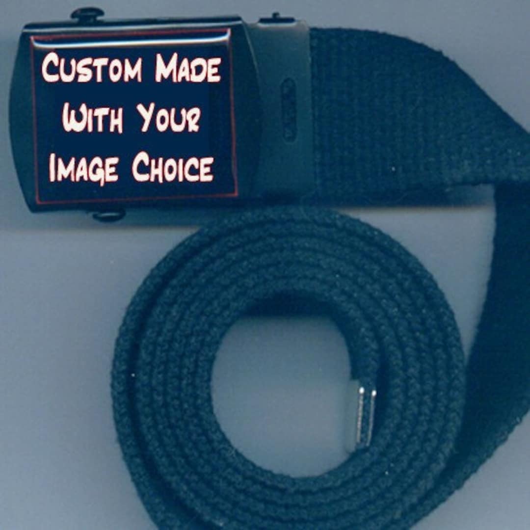 Belt and Buckle Custom Made With Your Image Personalized Adjustable ...