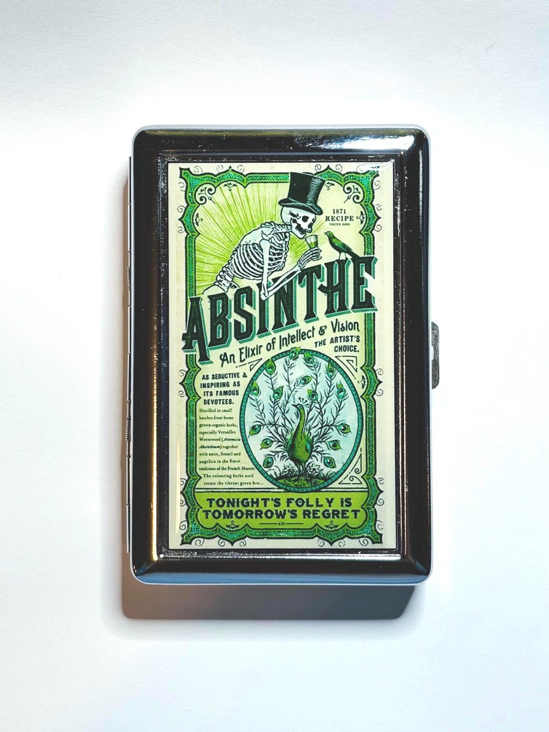 Absinthe Skeleton Belle Epoque Poster Cigarette or Card Case or Wallet ...