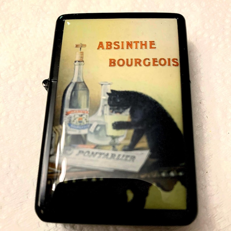 Absinthe Bourgeois Black Cat Refillable Lighter Version 2 - Etsy