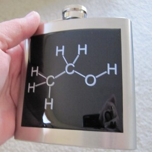 Ethanol Molecular Diagram Liquor Hip Flask 6 Ounce - Etsy