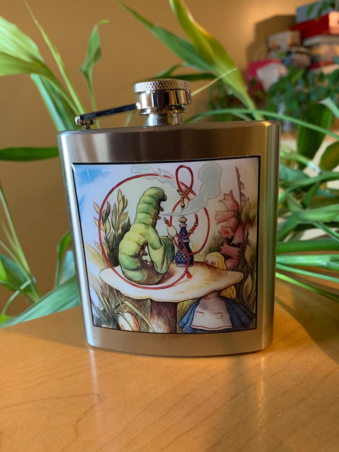 Alice in Wonderland Hookah Smoking Caterpillar Liquor Hip Flask - Etsy