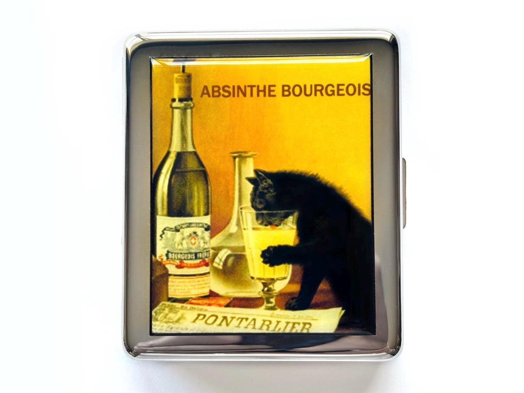 Absinthe Black Cat 7 Day Pill Box With Mirror - Etsy