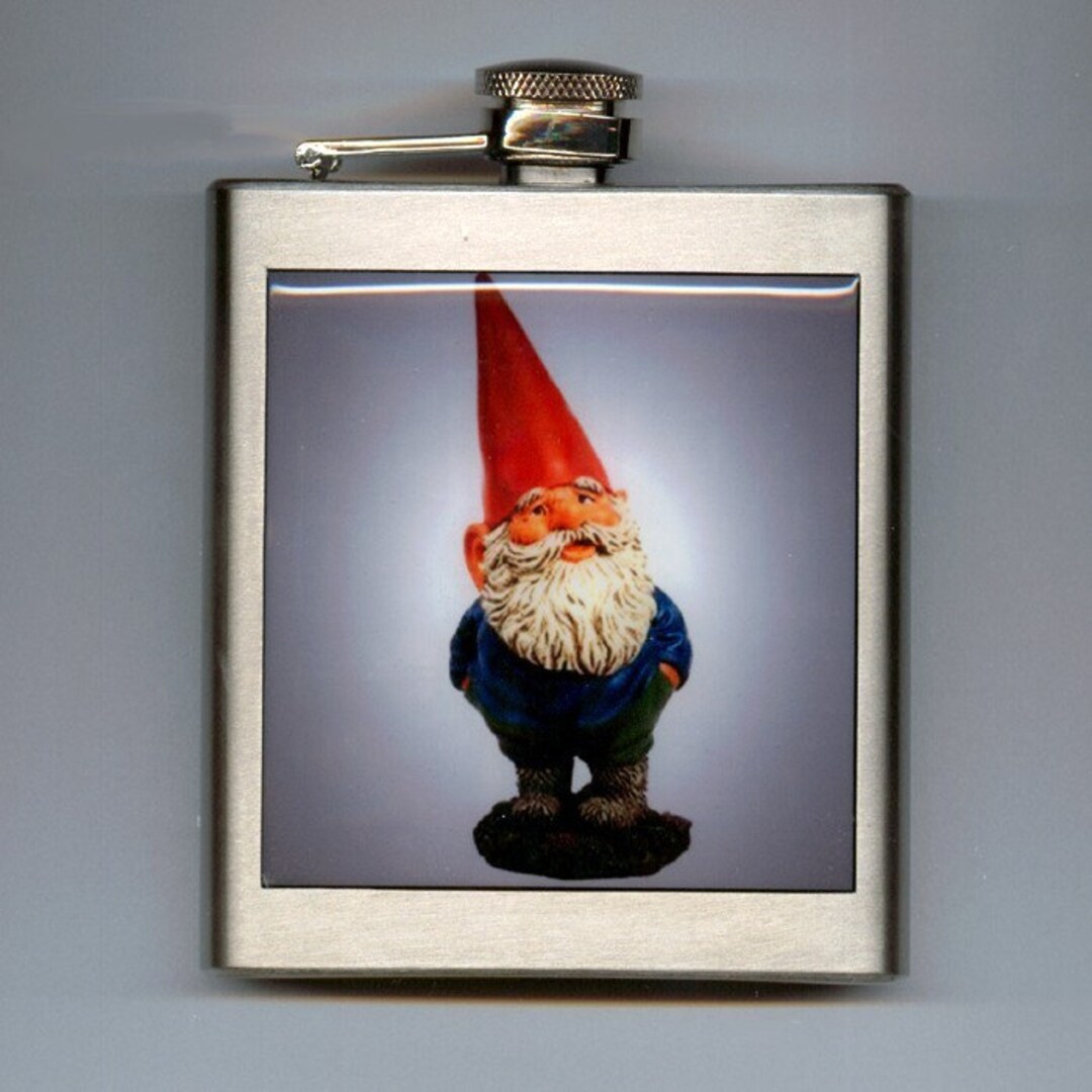 Garden Gnome Liquor Hip Flask Stainless Steel 6 Ounce - Etsy