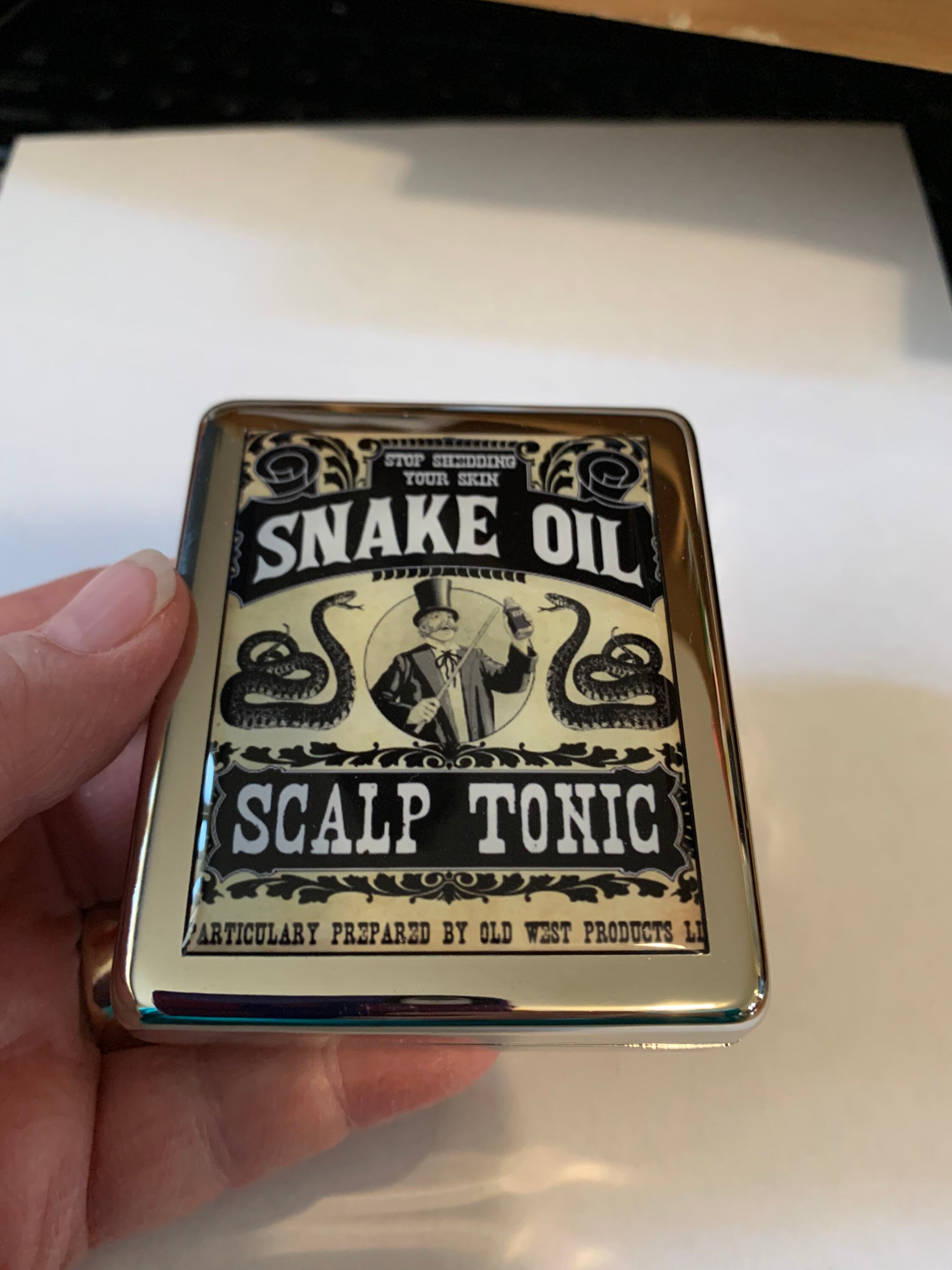 Vintage Snake Oil Label 8 Day Pill Box With Mirror | Etsy